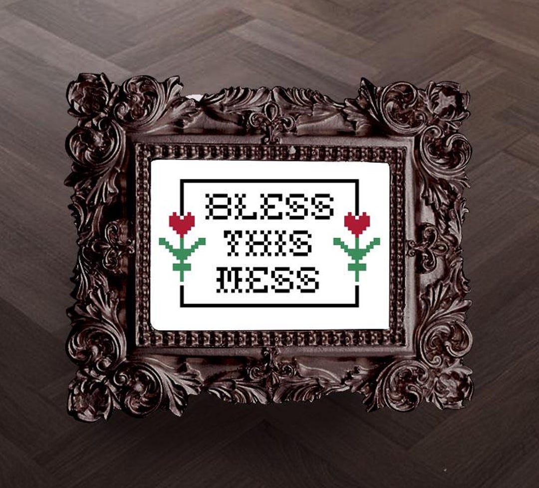 PDF Pattern Cross Stitch Bless This Mess - Etsy