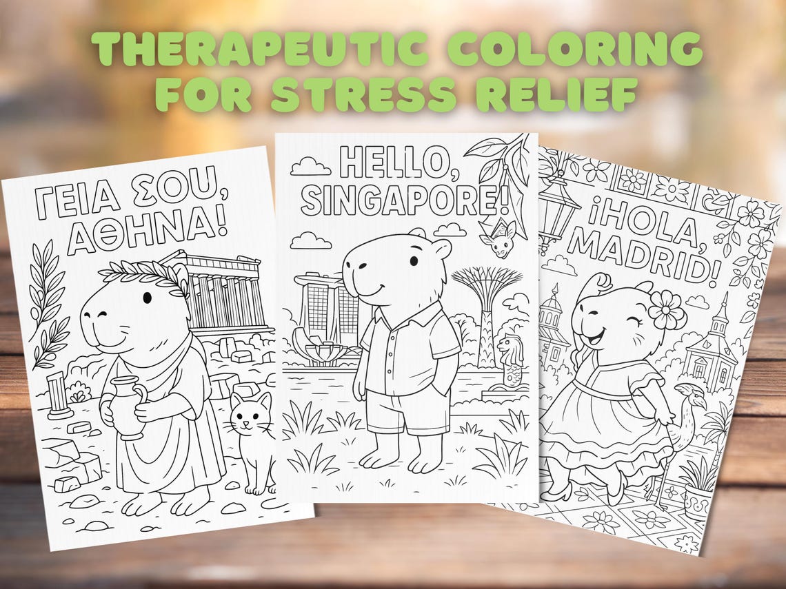 Cute Capybara Coloring Pages | World Travel Adventure | Printable ...