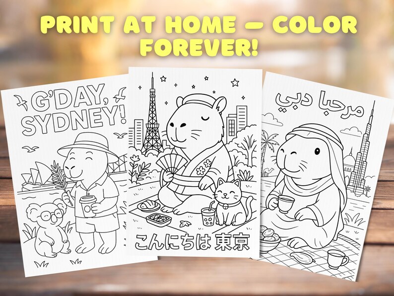 Cute Capybara Coloring Pages | World Travel Adventure | Printable ...