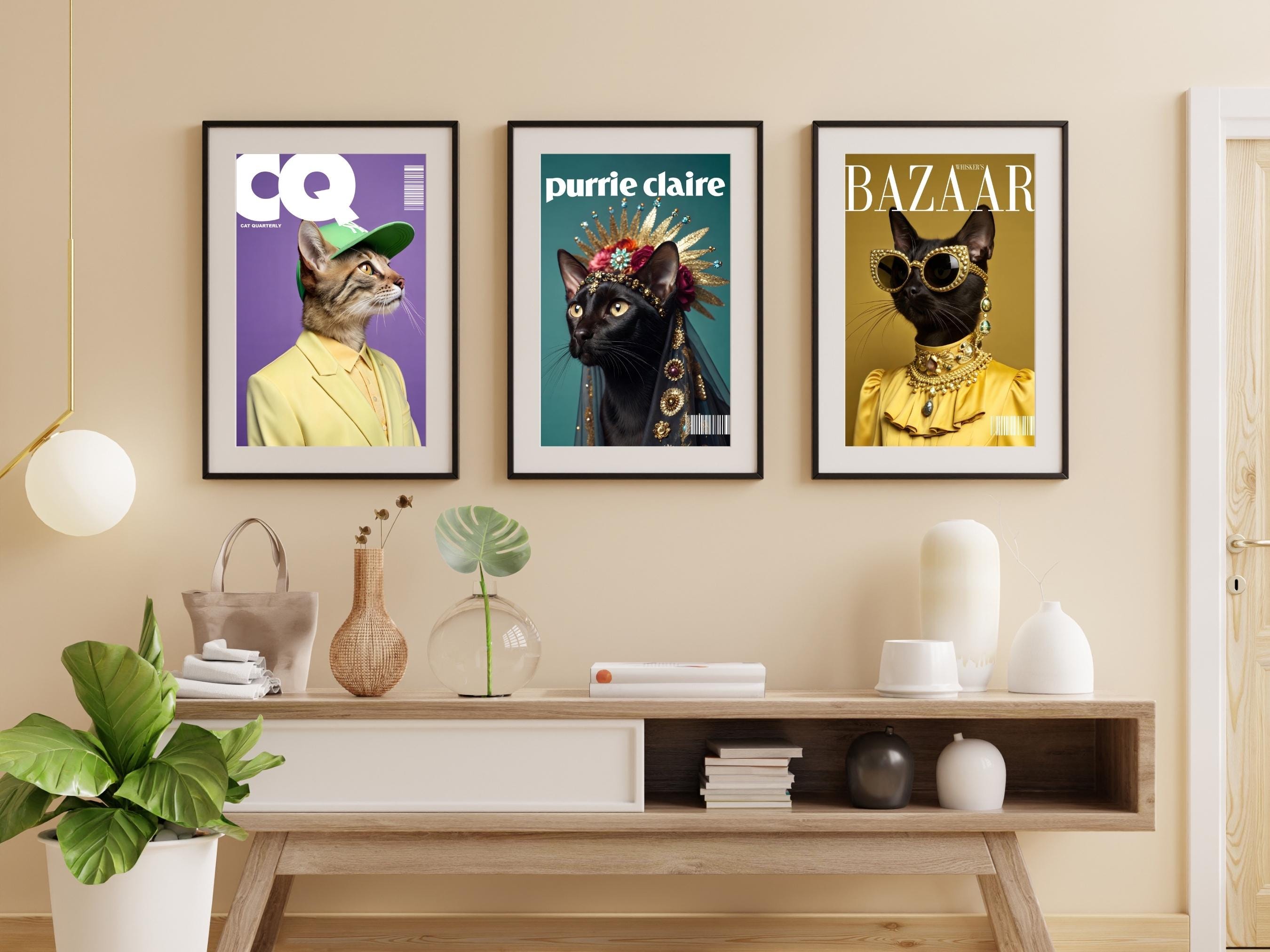 Custom Cat Magazine Cover Poster – Personalized Wall Art for Cat Lovers ...