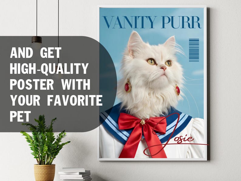 Custom Cat Magazine Cover Poster – Personalized Wall Art for Cat Lovers ...