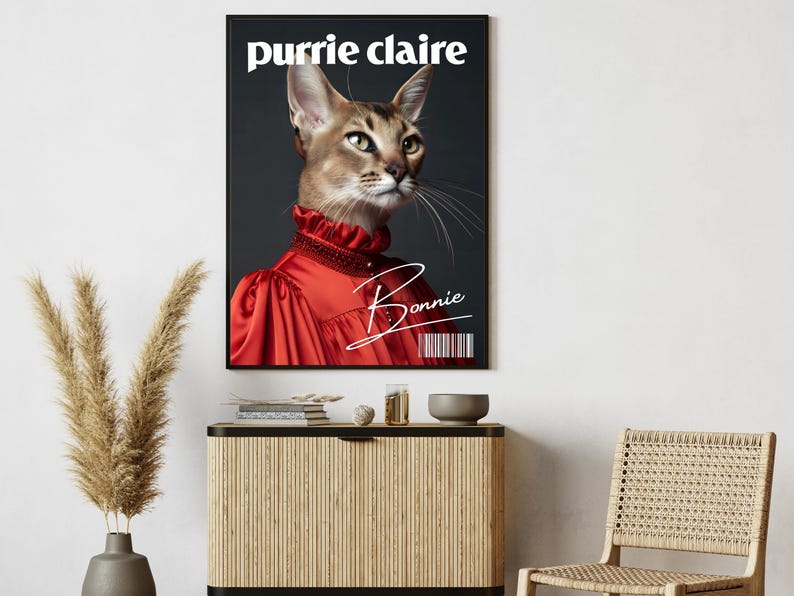 Custom Cat Magazine Cover Poster – Personalized Wall Art for Cat Lovers ...