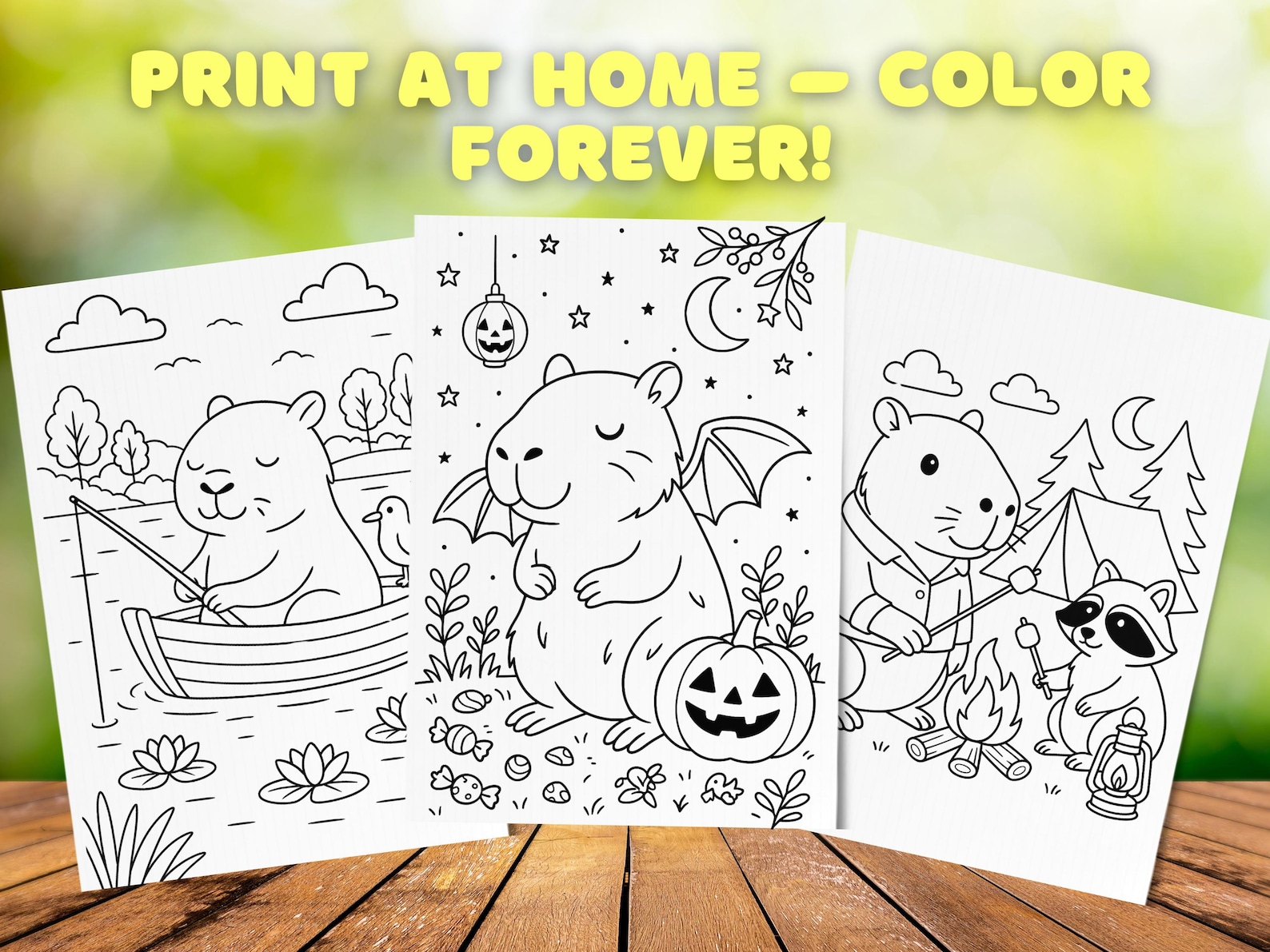 Cute Capybara Coloring Pages – 50 Fun Printable Sheets for Kids ...