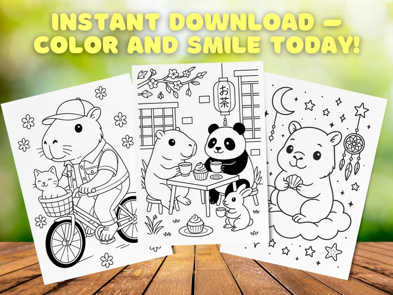Cute Capybara Coloring Pages – 50 Fun Printable Sheets for Kids ...