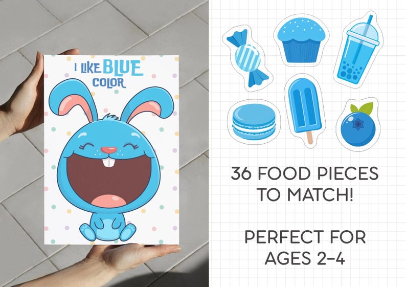 Feed the Rabbit Color Sorting Game: Toddler Preschool Activity (PDF ...