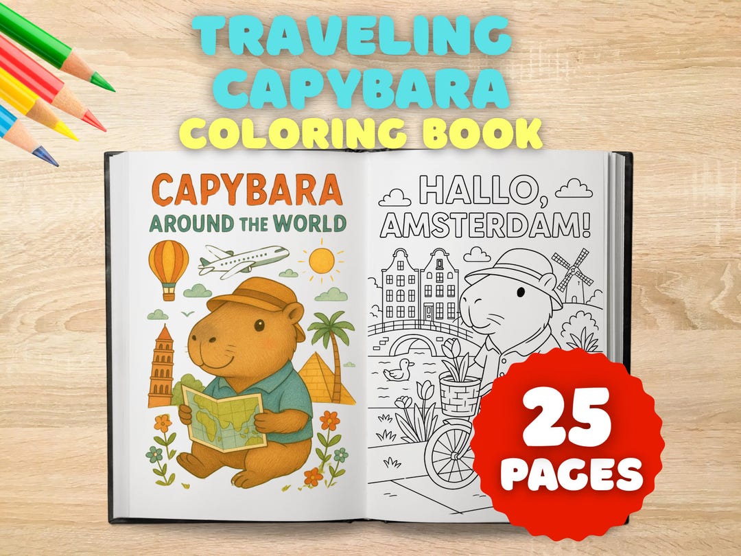 Cute Capybara Coloring Pages | World Travel Adventure | Printable ...