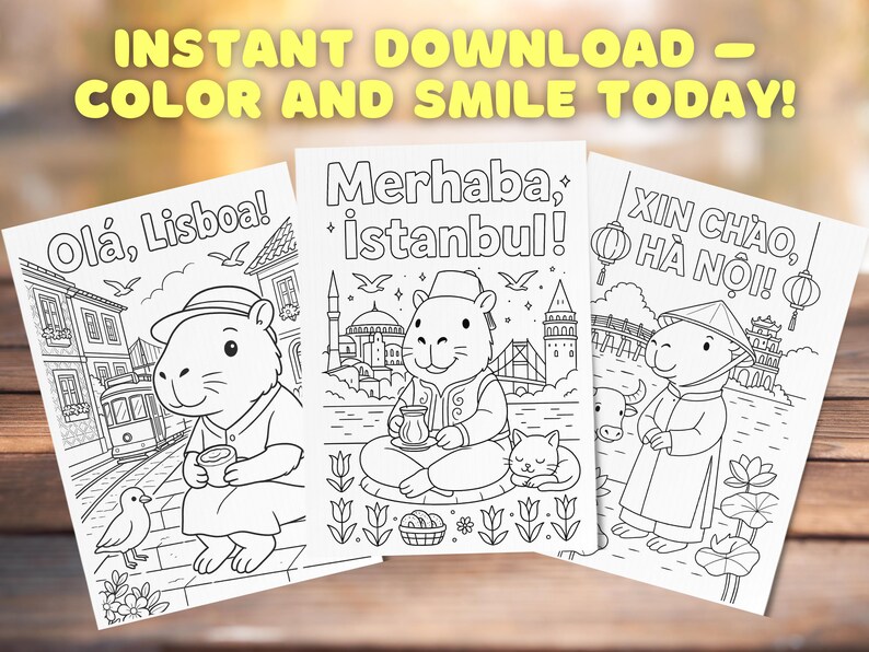 Cute Capybara Coloring Pages | World Travel Adventure | Printable ...