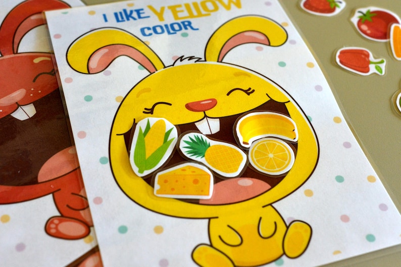 Feed the Rabbit Color Sorting Game: Toddler Preschool Activity (PDF ...