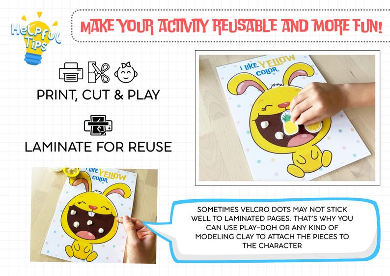 Feed the Rabbit Color Sorting Game: Toddler Preschool Activity (PDF ...