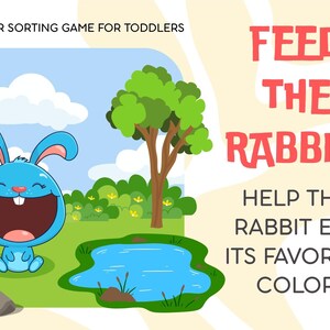 Feed the Rabbit Color Sorting Game: Toddler Preschool Activity (PDF ...