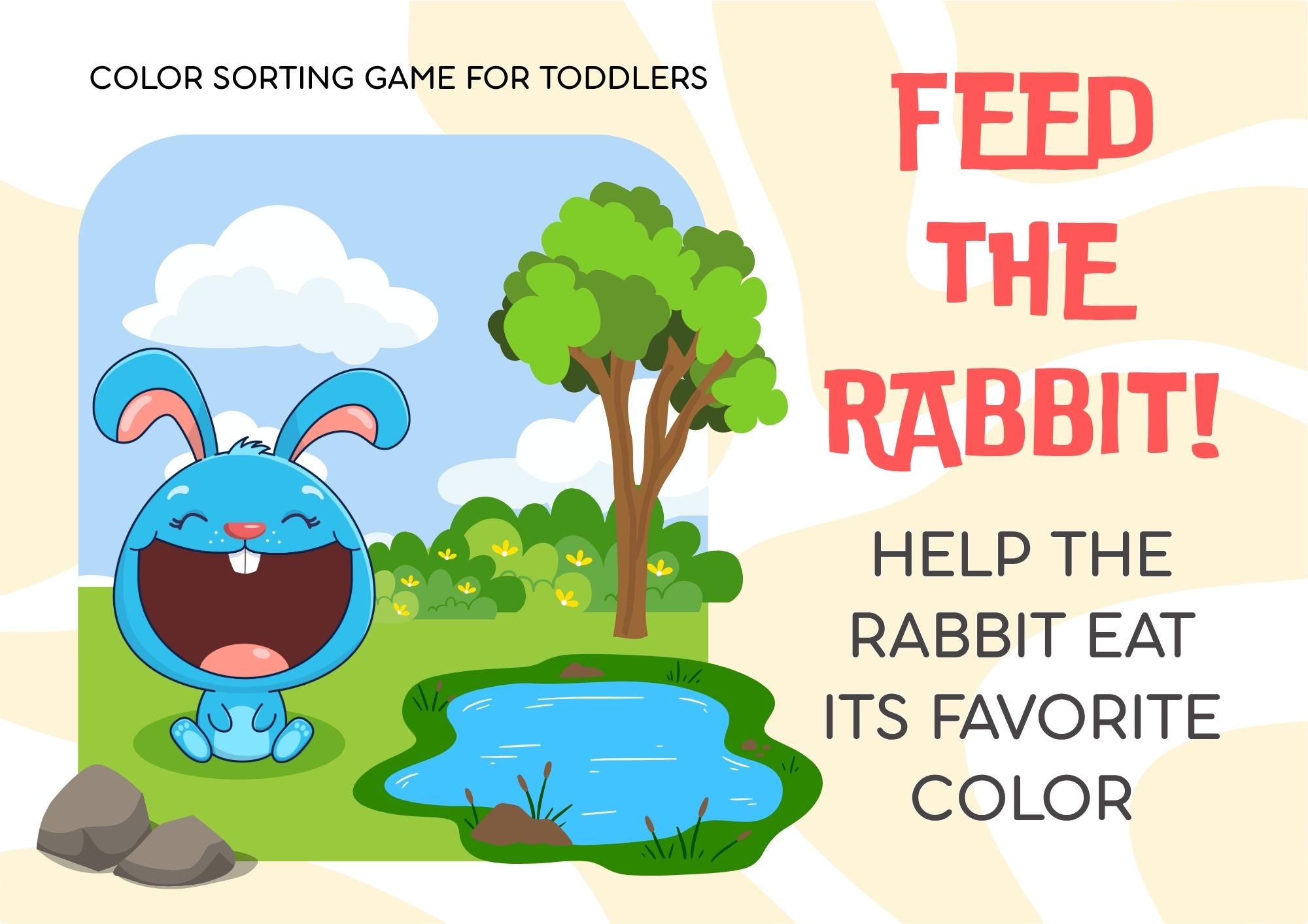 Feed the Rabbit Color Sorting Game: Toddler Preschool Activity (PDF ...
