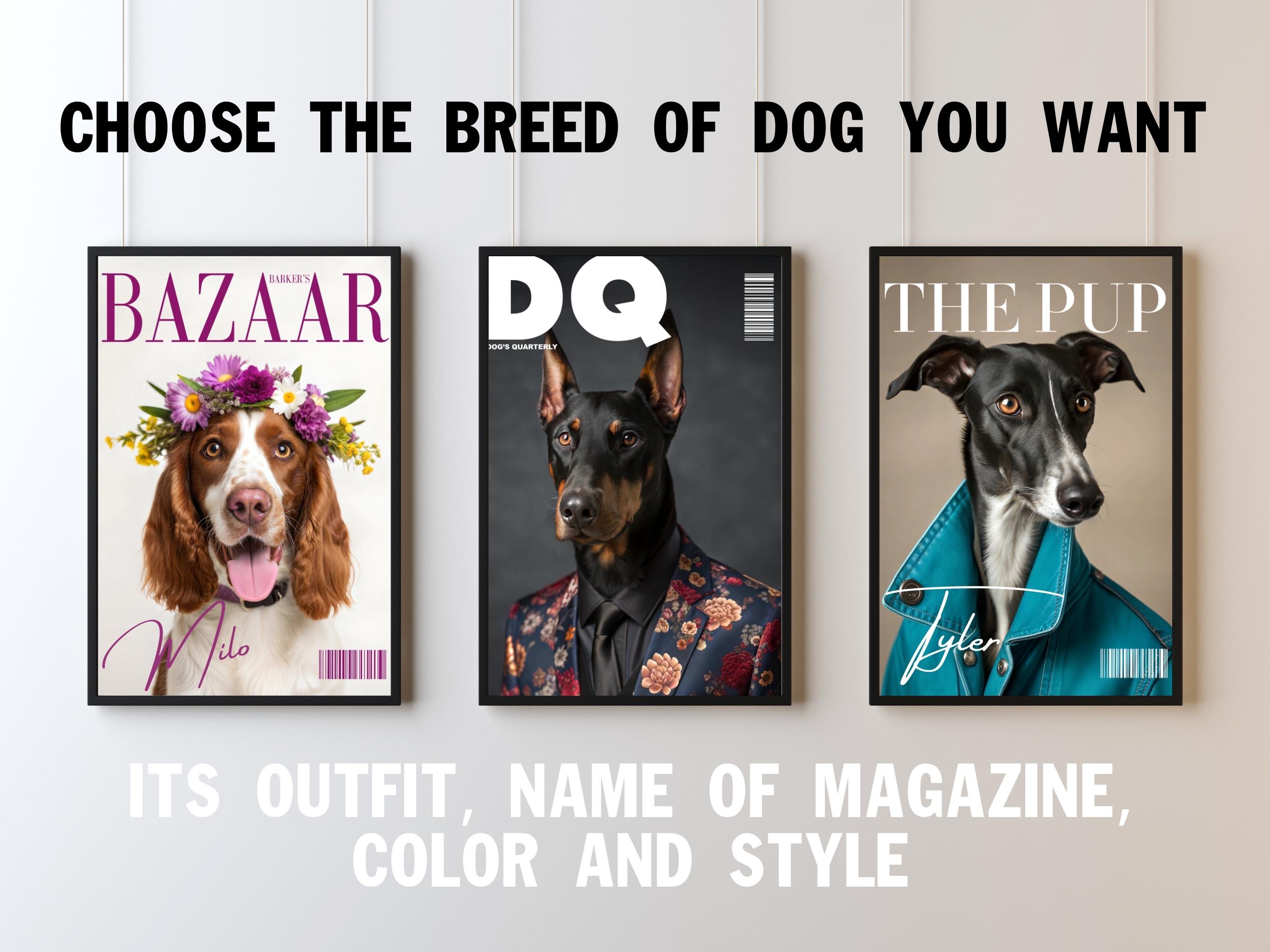 Custom Dog Magazine Cover Poster – Personalized Wall Art for Dog Lovers ...