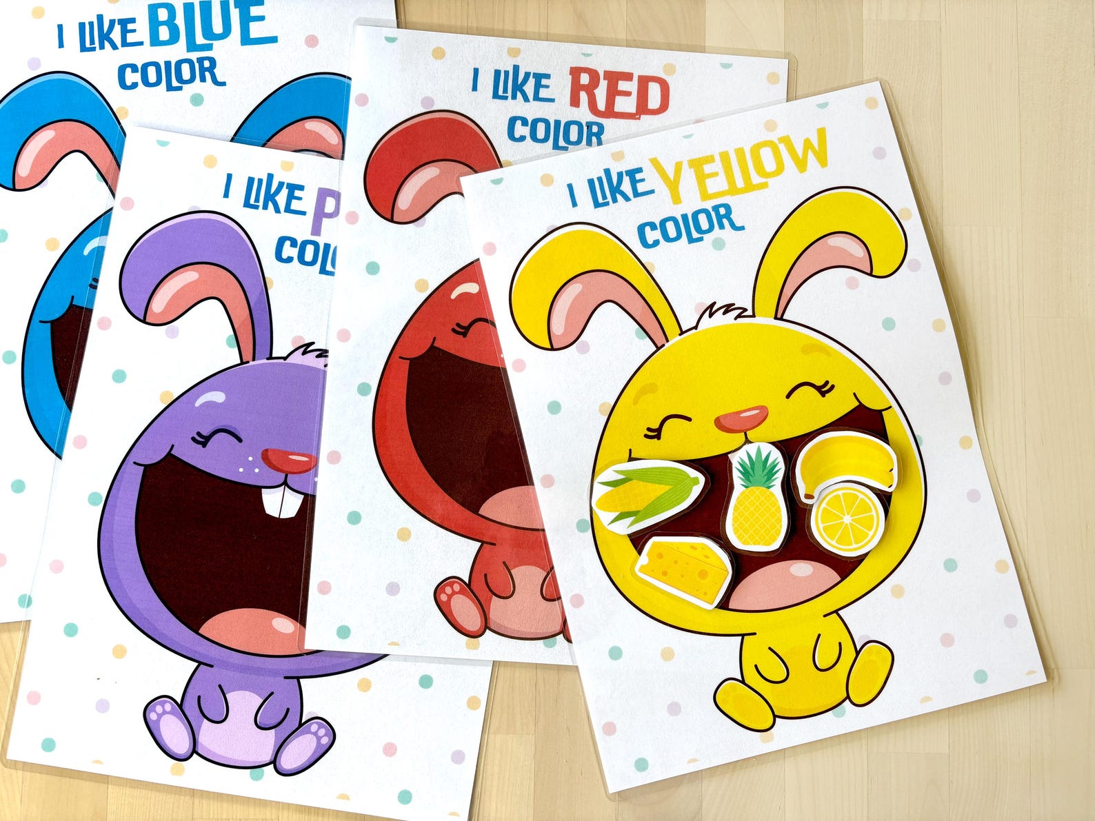 Feed the Rabbit Color Sorting Game: Toddler Preschool Activity (PDF ...