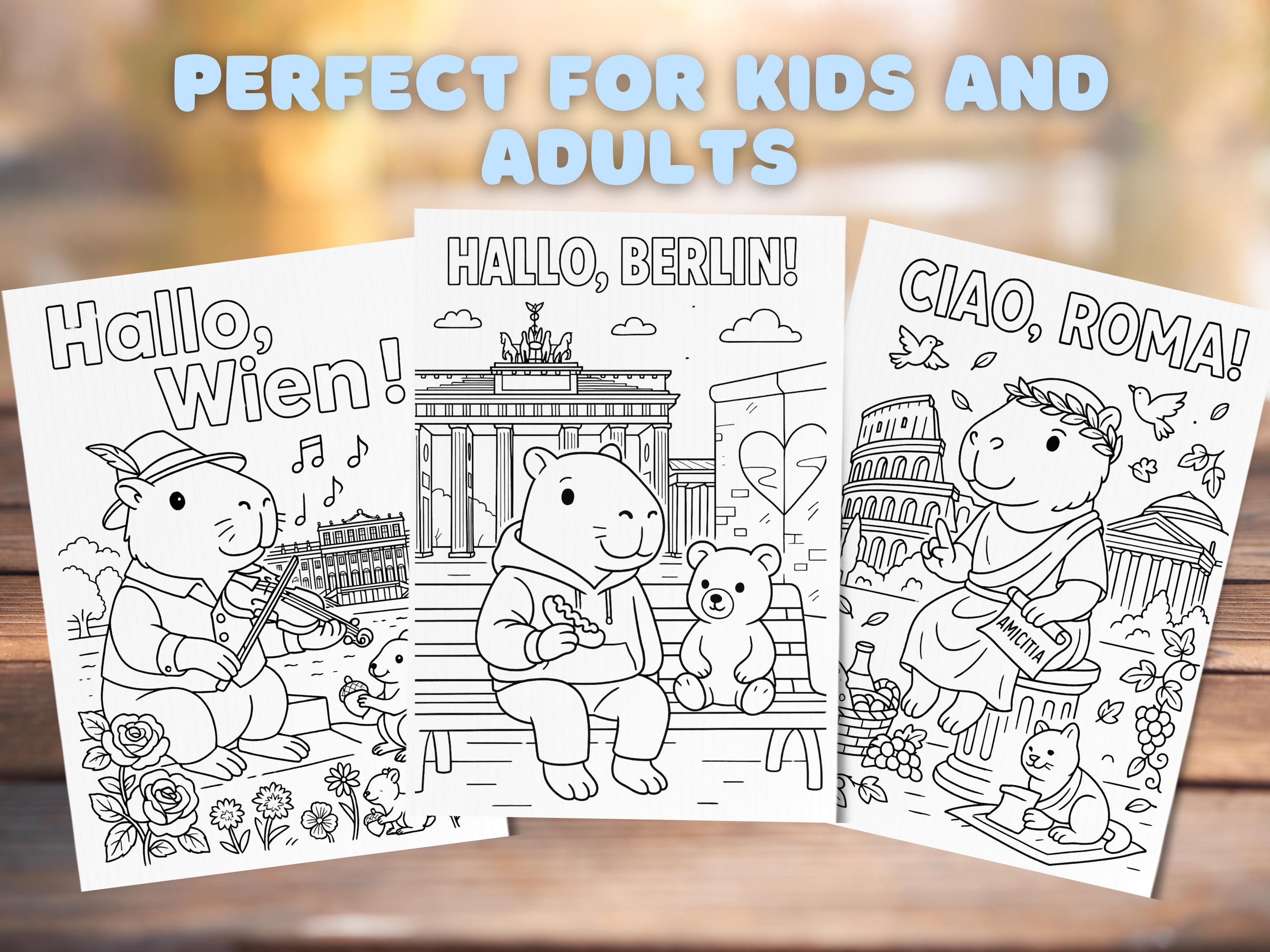 Cute Capybara Coloring Pages | World Travel Adventure | Printable ...