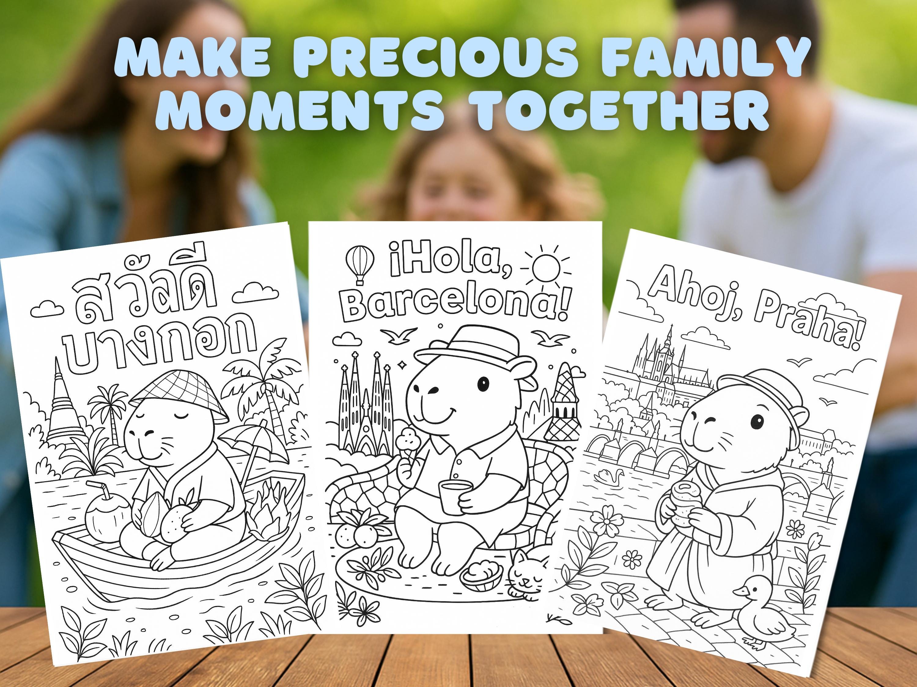 Cute Capybara Coloring Pages | World Travel Adventure | Printable ...