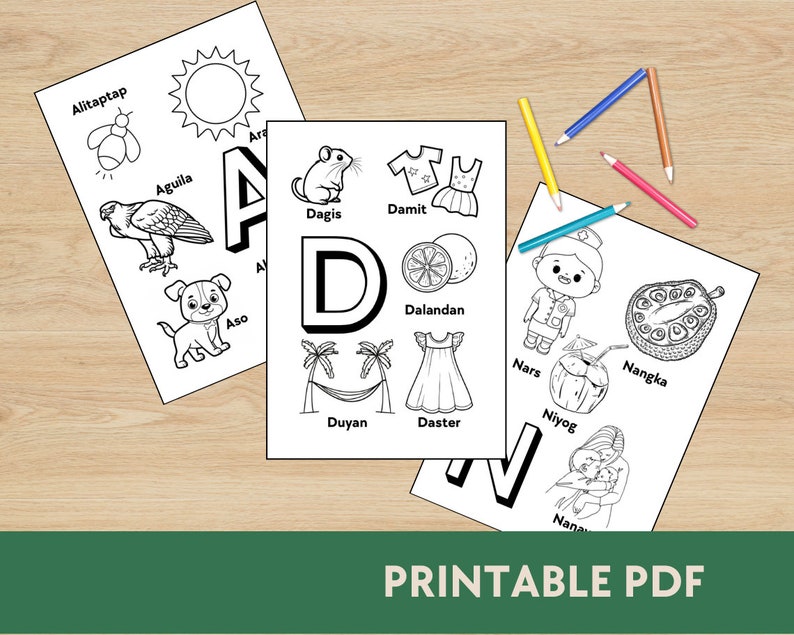 Filipino Colouring Book for Kids: Learn Tagalog A to Z Instant ...