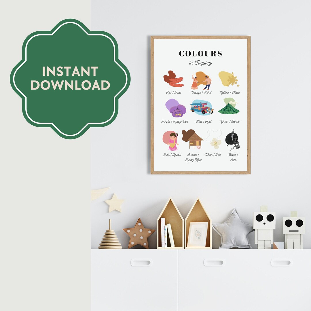 Printable Filipino Kids Colour Chart Instant Download - Etsy