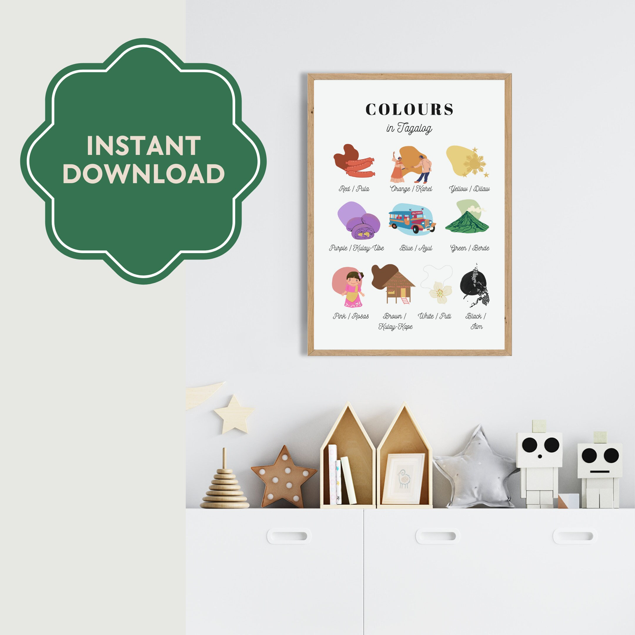 Printable Filipino Kids Colour Chart Instant Download - Etsy