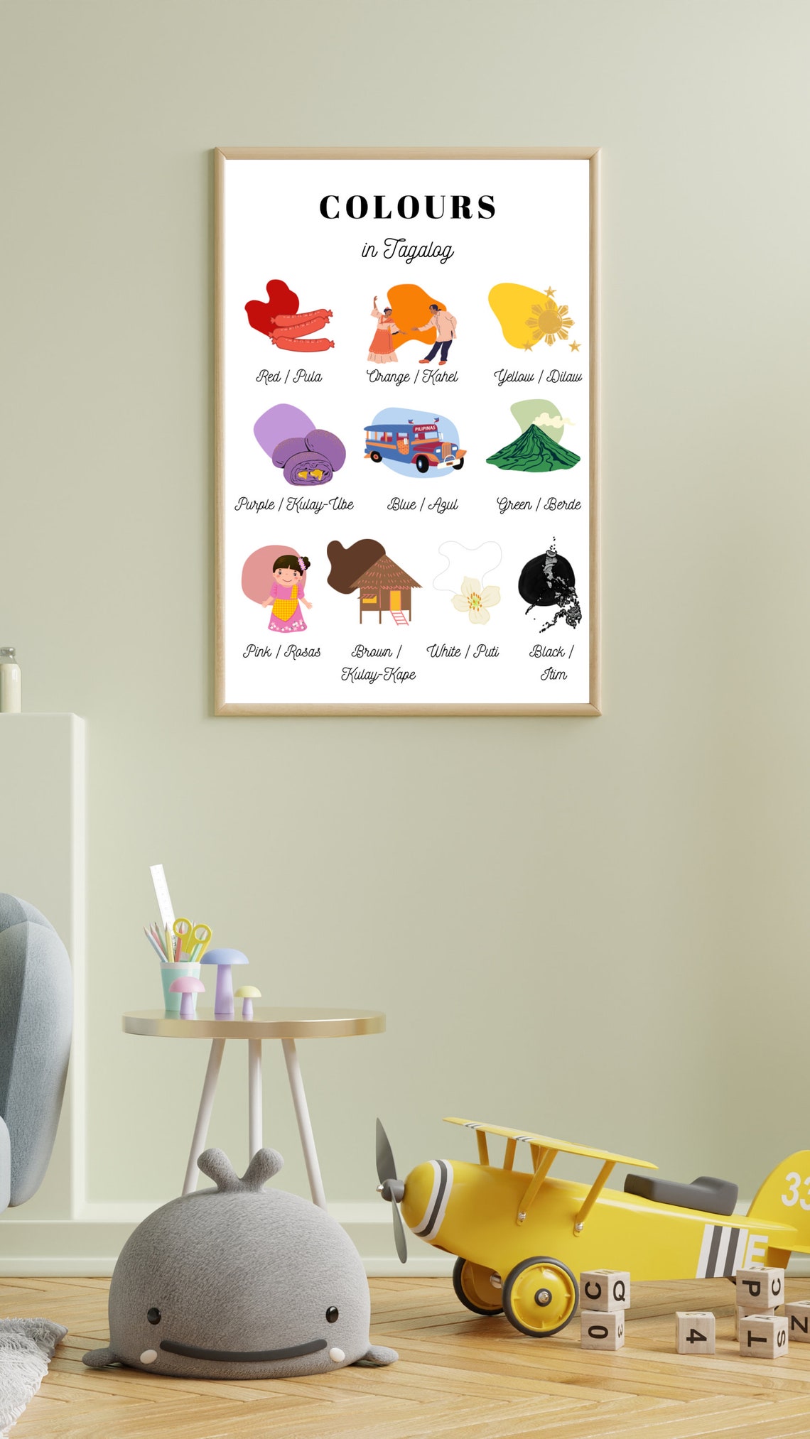Printable Filipino Kids Colour Chart Instant Download - Etsy