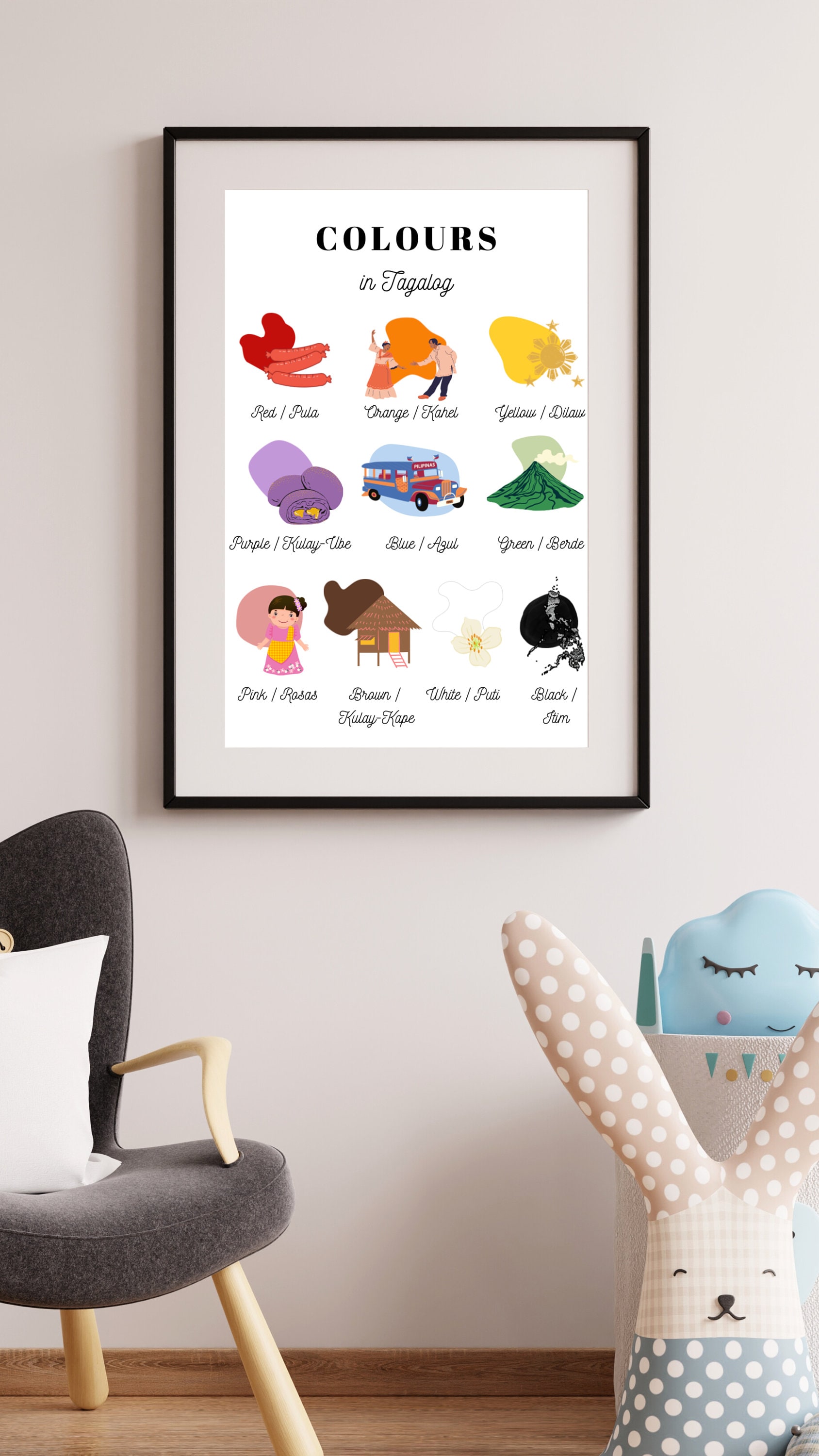Printable Filipino Kids Colour Chart Instant Download - Etsy