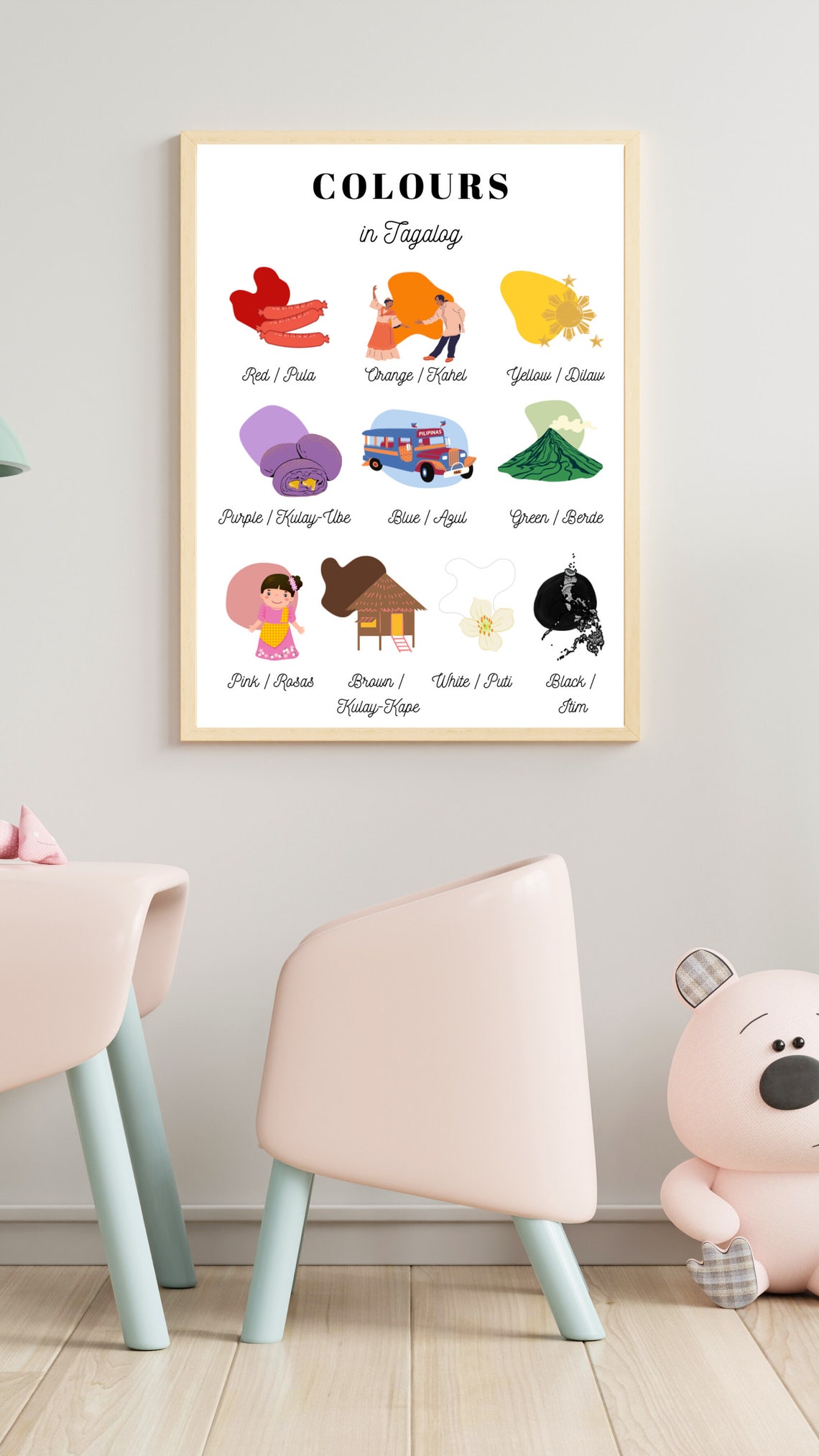 Printable Filipino Kids Colour Chart Instant Download - Etsy