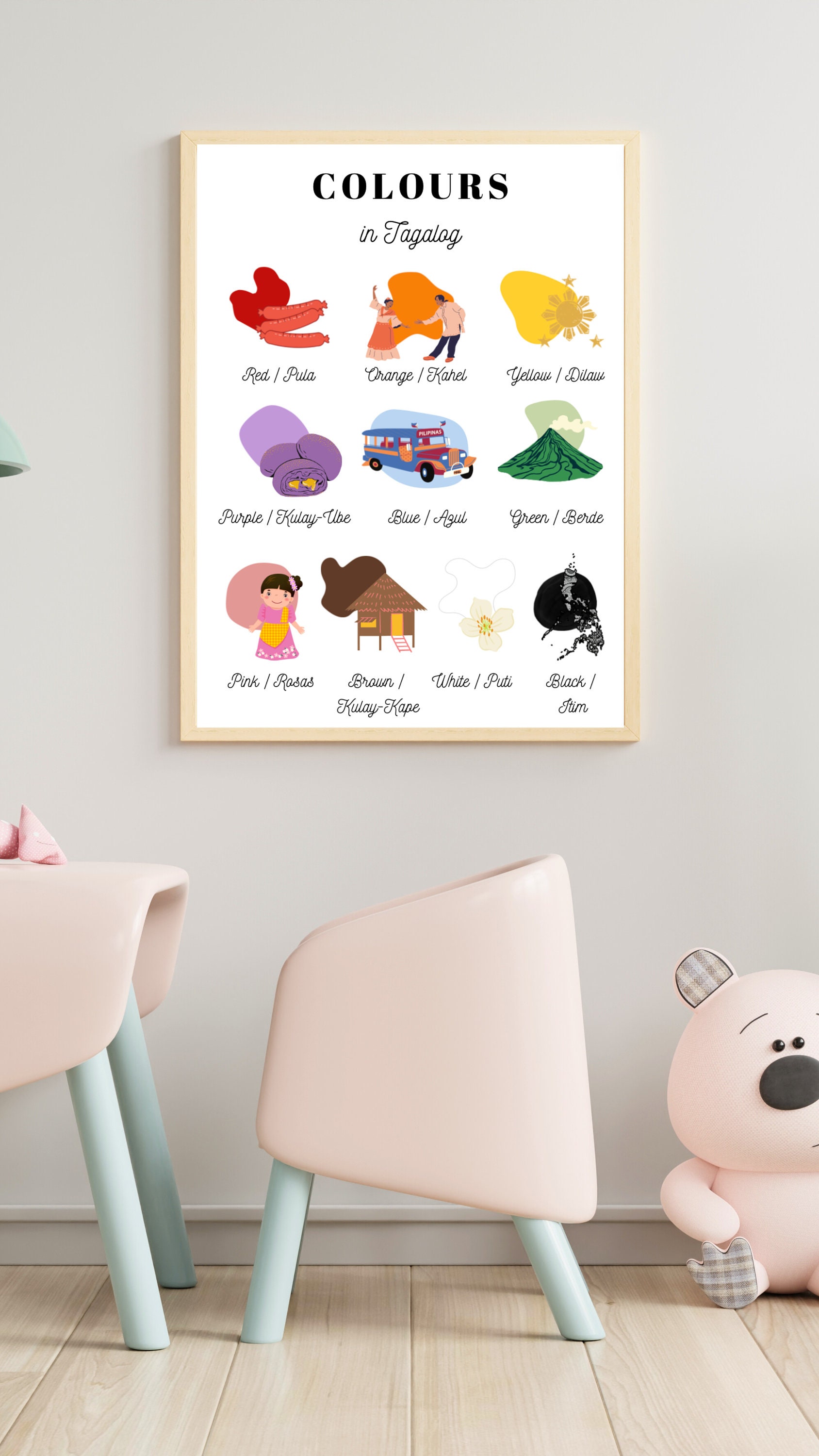 Printable Filipino Kids Colour Chart Instant Download - Etsy
