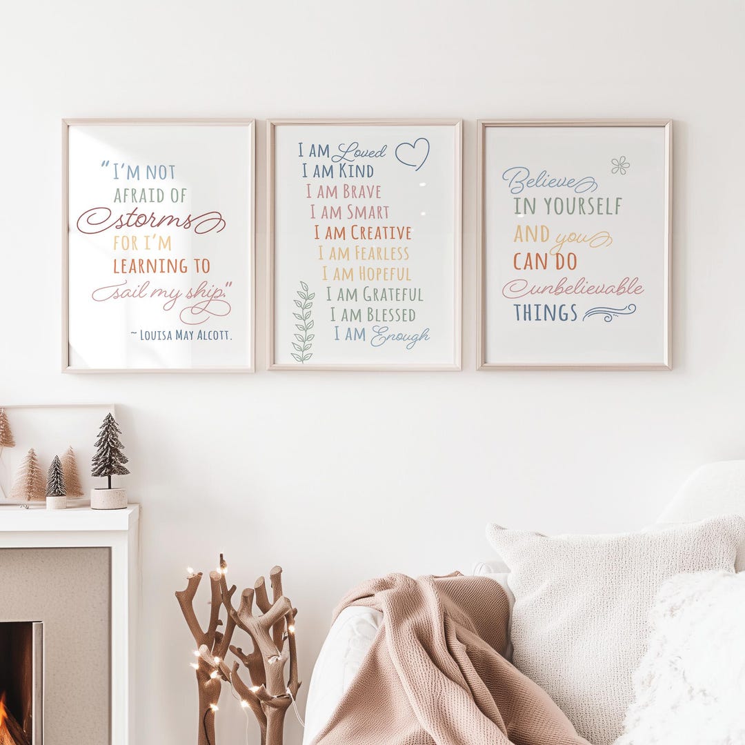 Kids Affirmations Poster Set: Playroom Classroom Decor (3 Digital ...