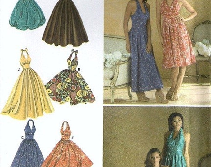 Misses 2007 Halter Dress Sewing Pattern Simplicity 3823 Size 6,8,10,12 ...