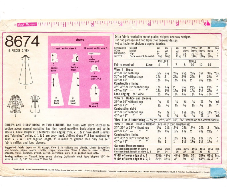 Simplicity 8674 Girls Maxi Mini Dress 60s Vintage Sewing | Etsy