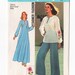 Simplicity 6927 Misses Tucked Caftan, Top, Pants 70s Vintage Sewing ...