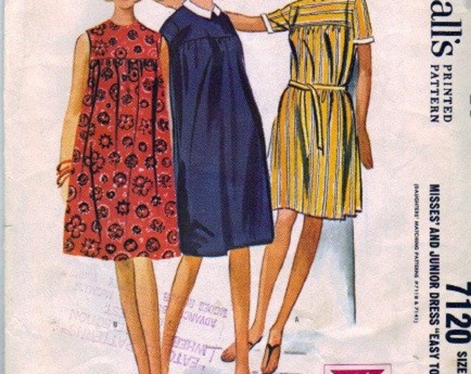 Misses 1963 Dress Pattern Size Small 9,10,11 Bust 30.5-31.5 Mccalls ...