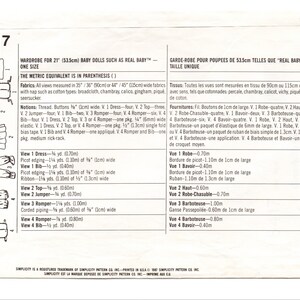 Simplicity 8417 Baby Doll Clothes 80s Vintage Sewing Pattern Uncut Size ...