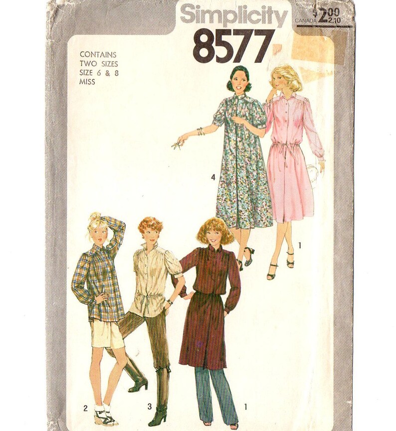 Simplicity 8577 Misses Dress Tunic 70s Vintage Sewing Pattern - Etsy