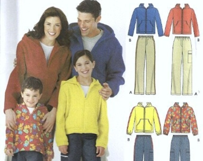 Simplicity 5362 Men, Women, Child Sweatsuit Sewing Pattern Size XS XL ...