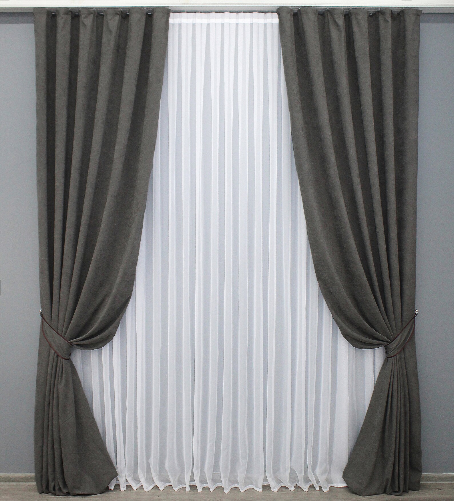 Gray Velvet Curtains Luxe Boho Panels, Dining Room Drapes, Custom ...