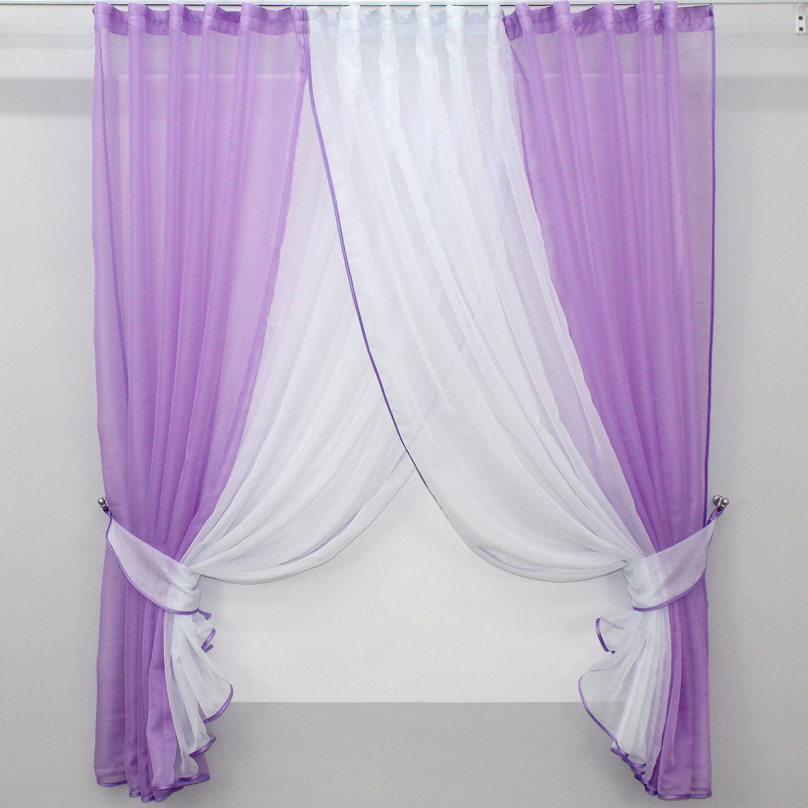 Twirly Lilac Purple Curtains, Purple Bedroom Decor, Rod Pocket Curtains ...