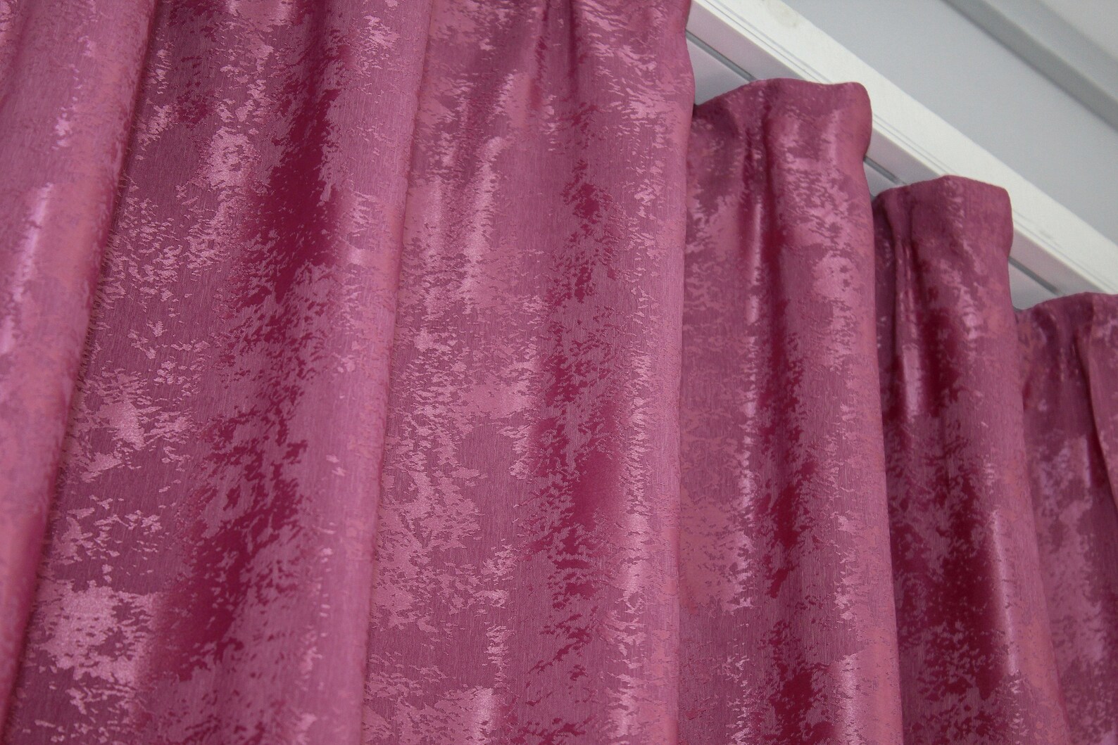 Jacquard Living Room Curtains, Custom Made Raspberry Panels, Long ...