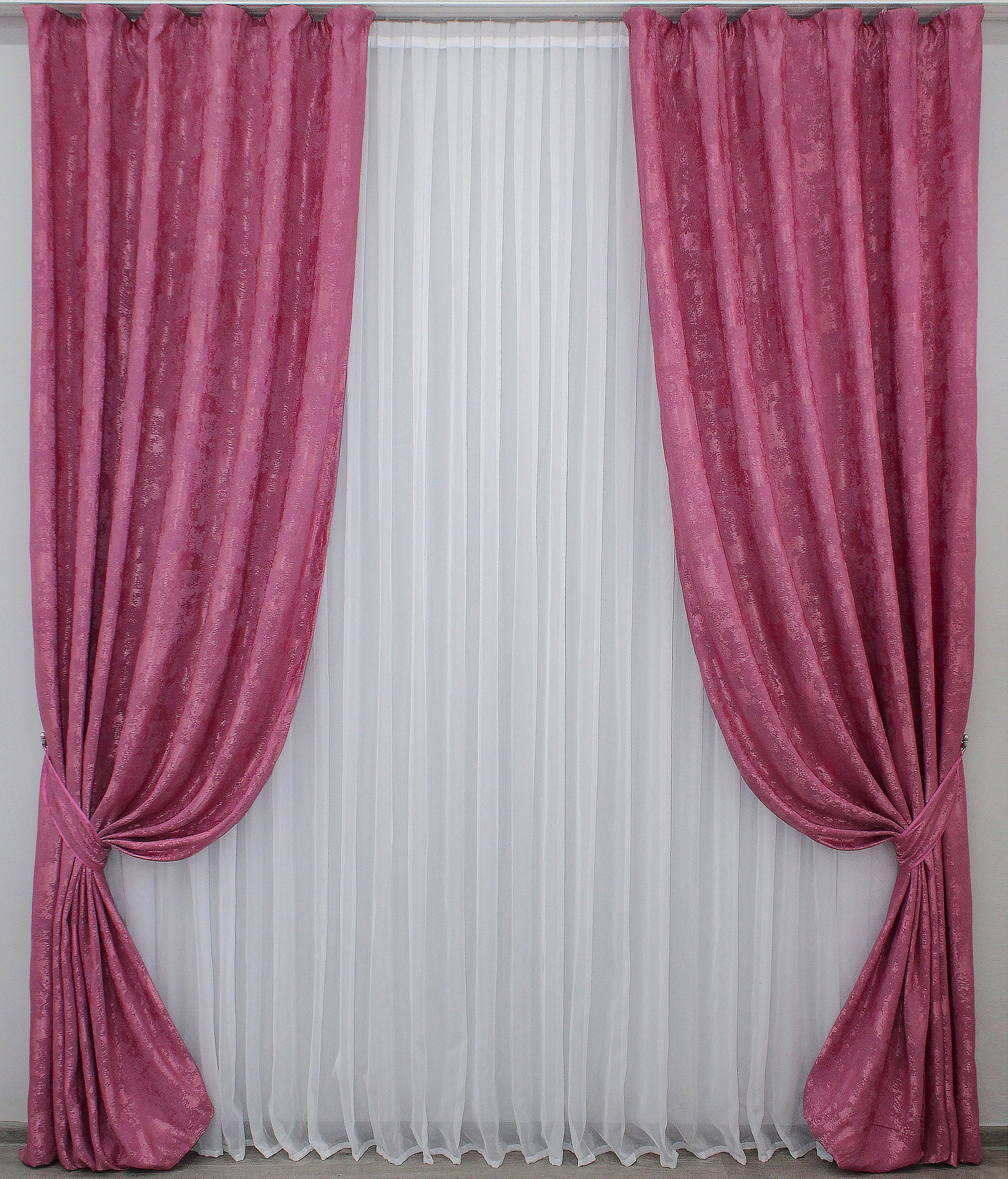 Jacquard Living Room Curtains, Custom Made Raspberry Panels, Long ...