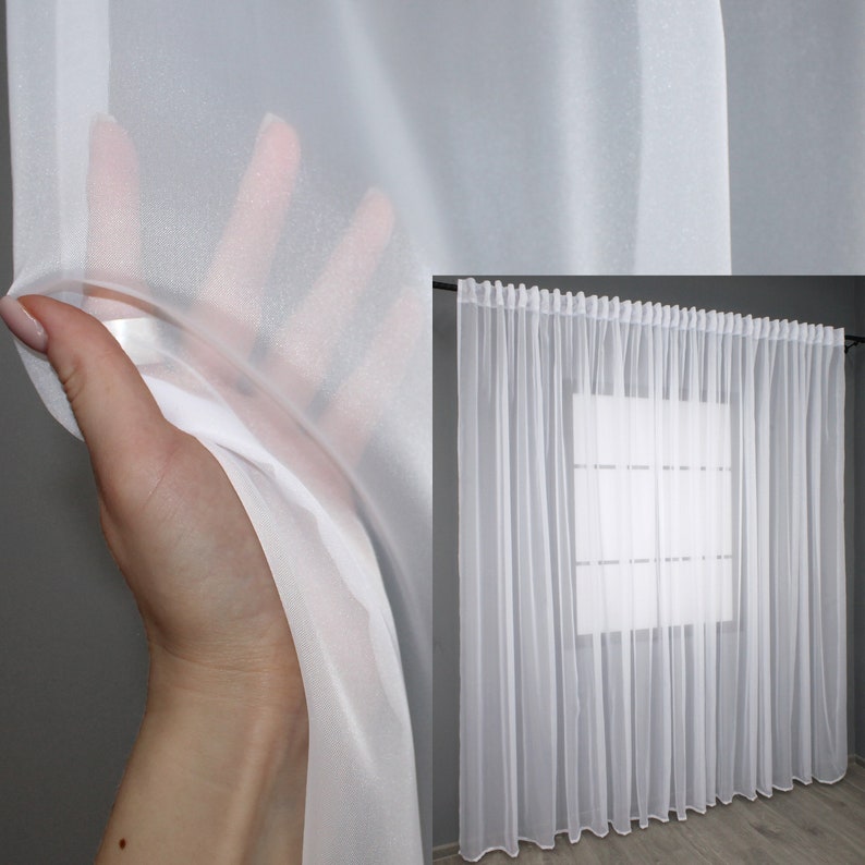 Sheer Chiffon Curtain Panels, Transparent Window Covering, Airy Sheer ...