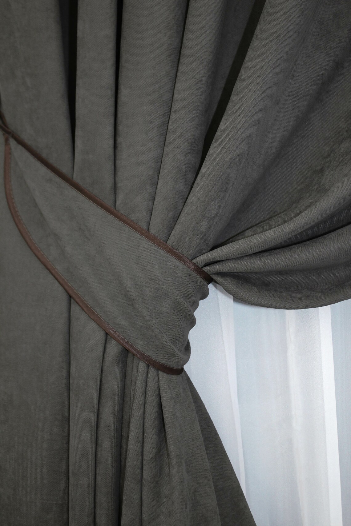 Gray Velvet Curtains Luxe Boho Panels, Dining Room Drapes, Custom ...