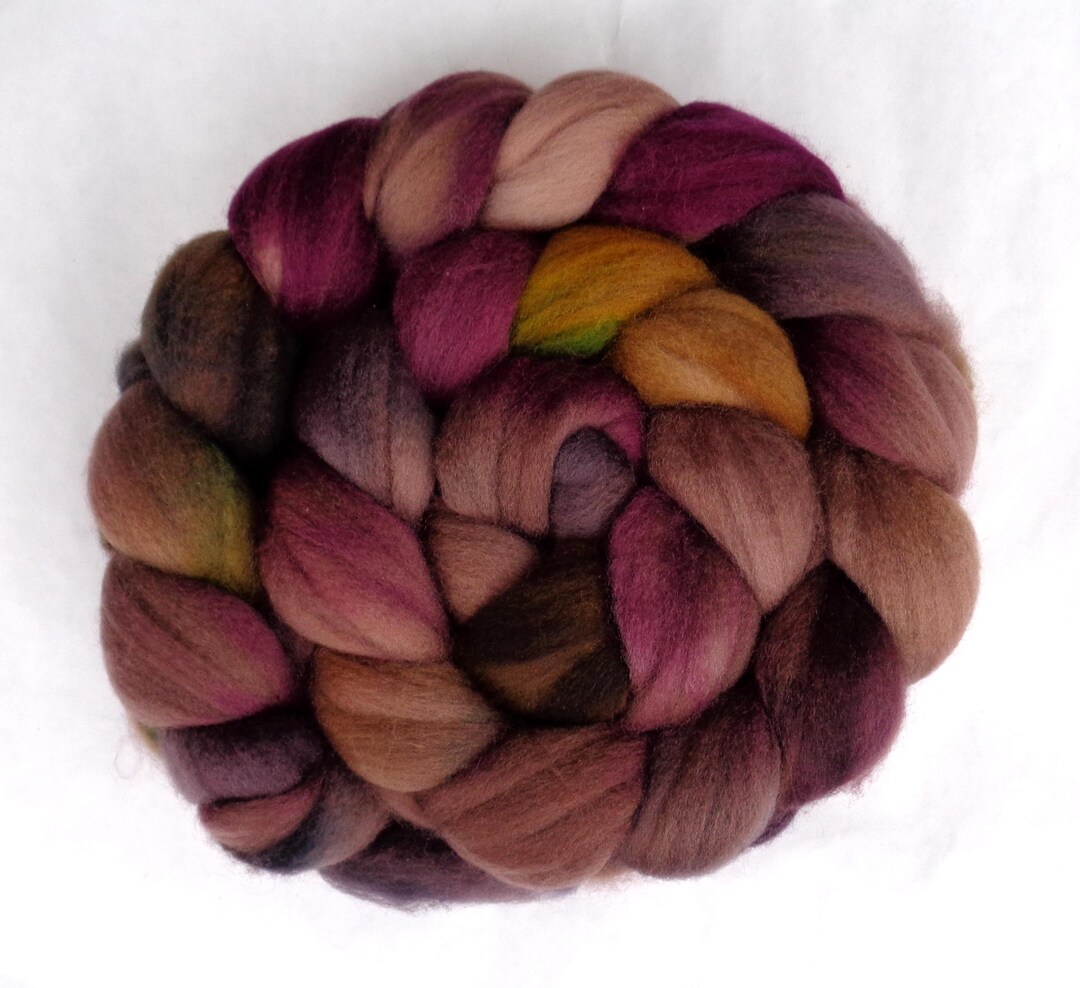 Merino Superwash Hand Dyed Roving Braid 100g/3.5oz - 18 Micron Spinning ...