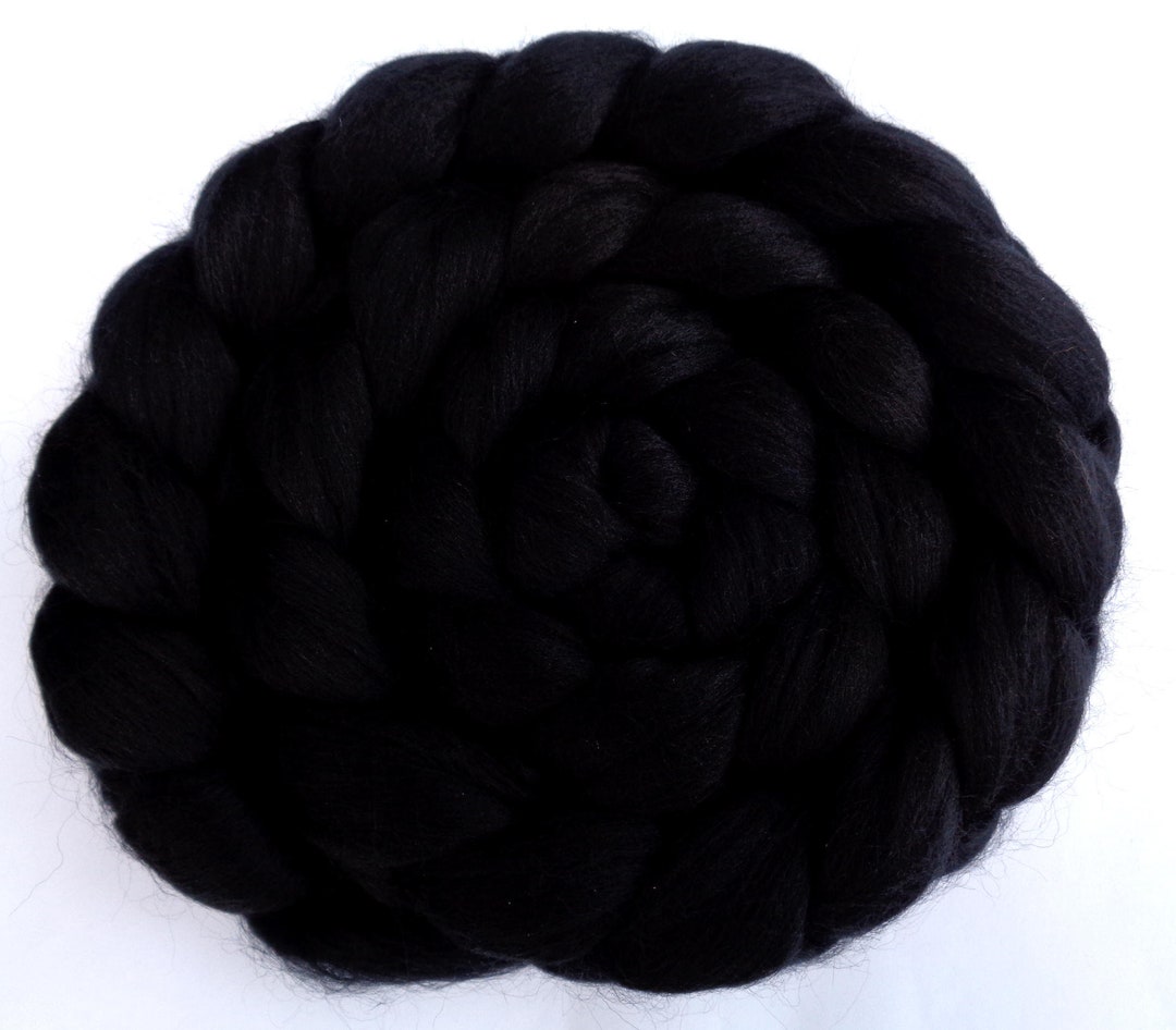 Jet Black Merino Wool Roving 20 Micron Softest Spinning - Etsy