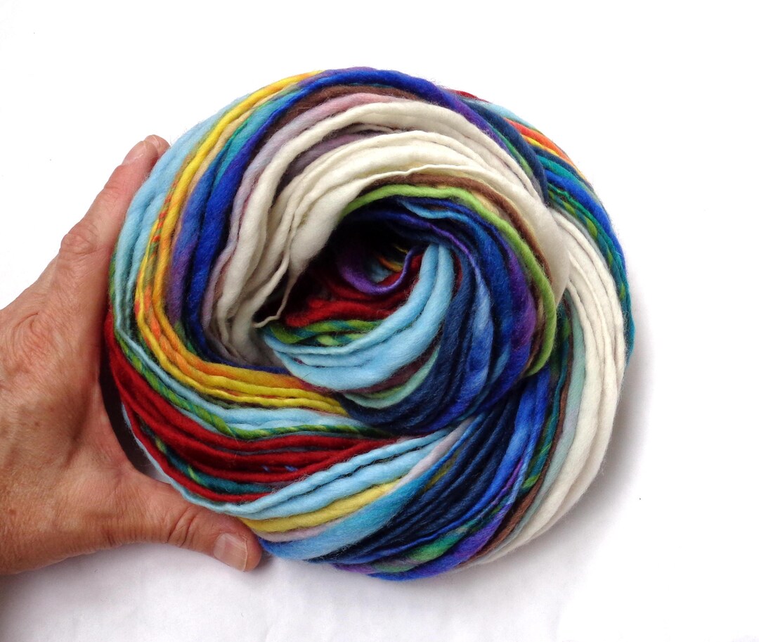 Handspun Self Striping South American Art Yarn in Rich Colors - Cholita ...