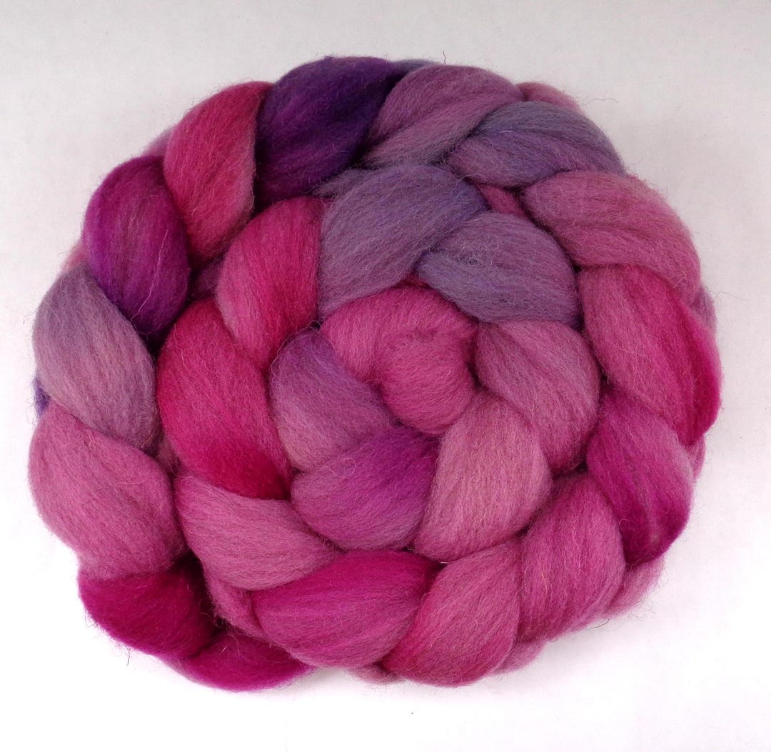 Hand Dyed Brazilian Wool Roving Pink Purple Blue 100g/3.5oz, 26-28 ...