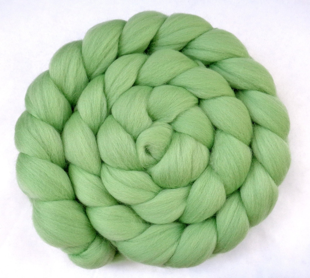 Pastel Green Merino Wool Roving, 20 Micron Softest Spinning Fiber ...