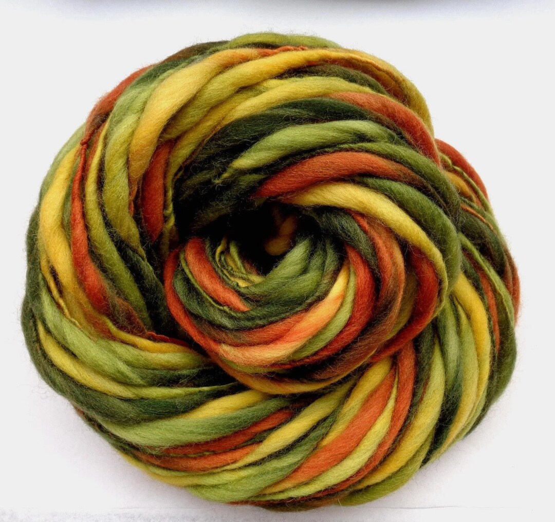 Harvest - Handspun Super Bulky Thick and Thin Merino Yarn, Gift for ...
