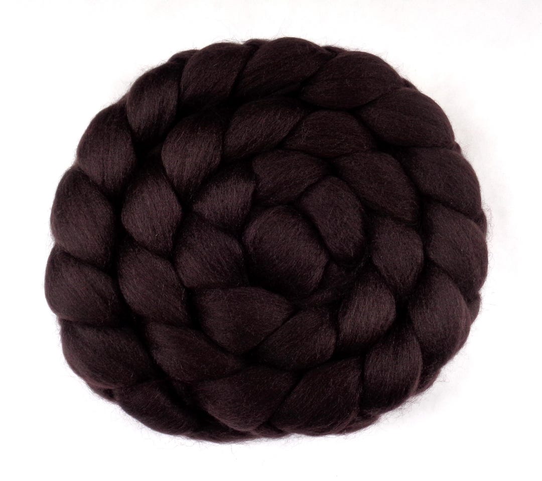 Merino Wool Roving Dark Chocolate Brown 100g/3.5oz - 20 Micron Fiber ...