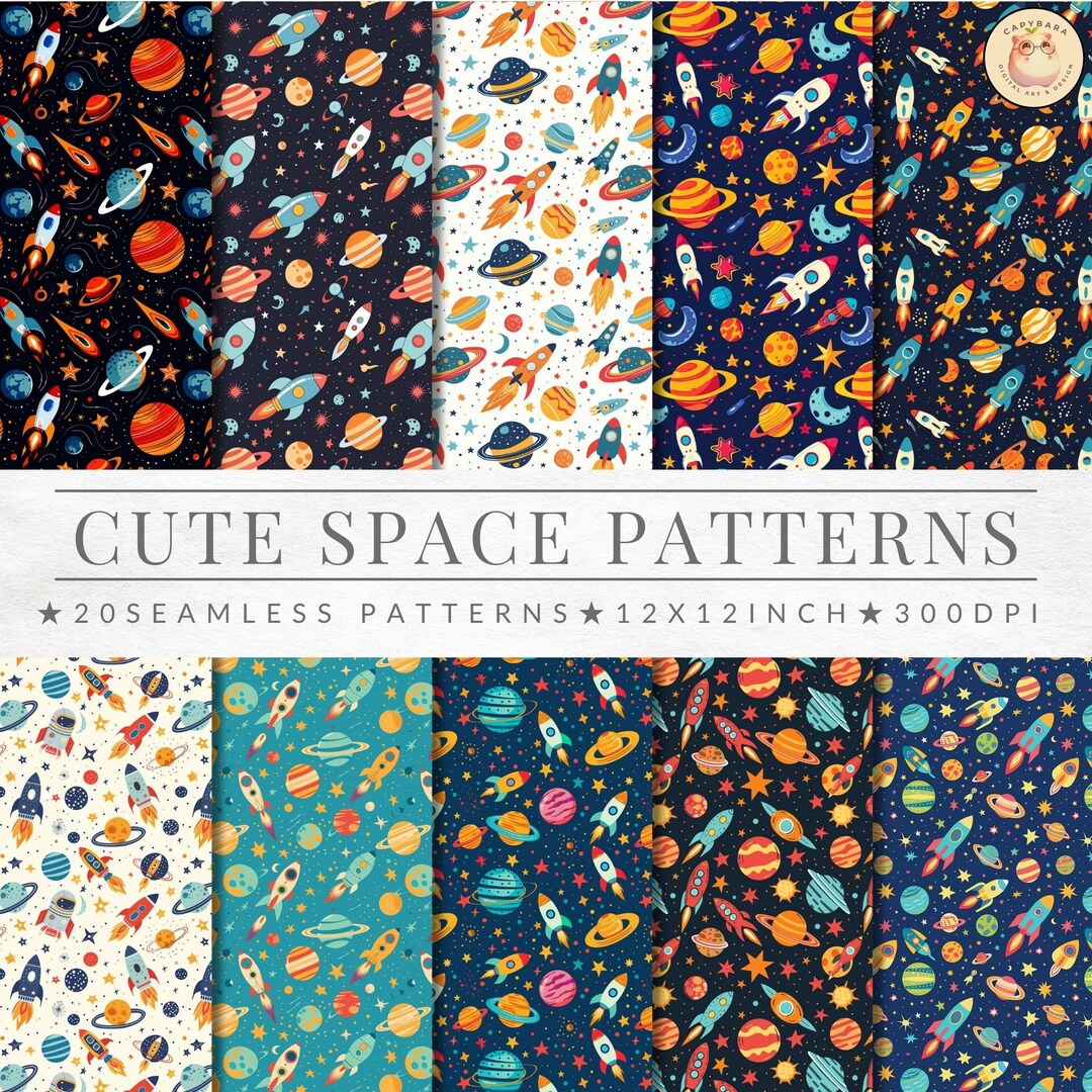 Space Seamless Digital Papers, High Quality Jpegs Instant Download ...