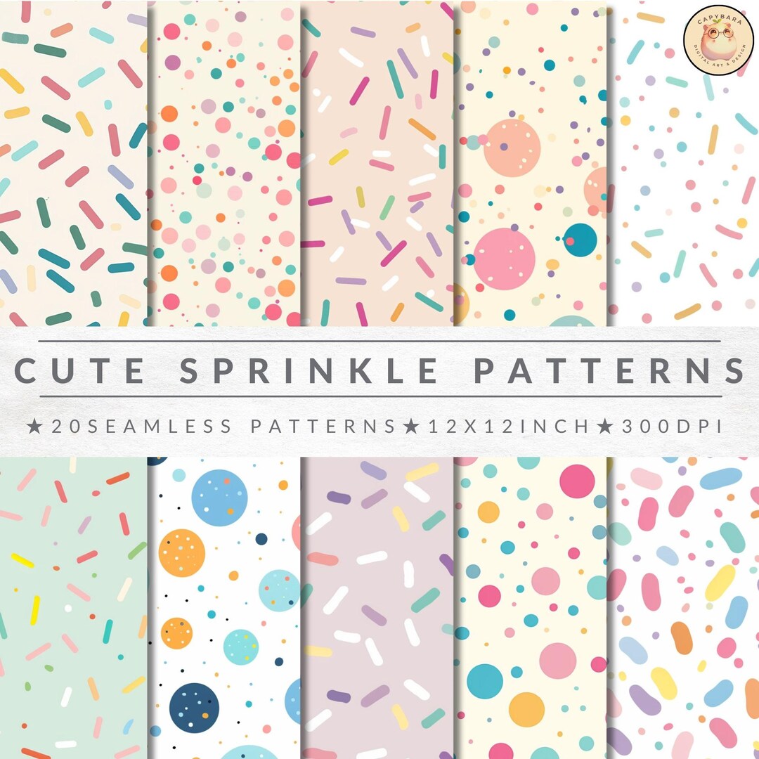 20 Sprinkle Seamless Pattern Svg,confetti,bakery,dxf,donuts,cookie ...