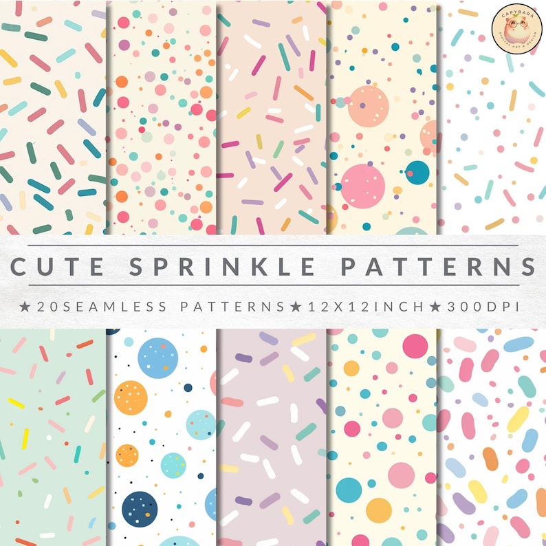 20 Sprinkle Seamless Pattern Svg,confetti,bakery,dxf,donuts,cookie ...
